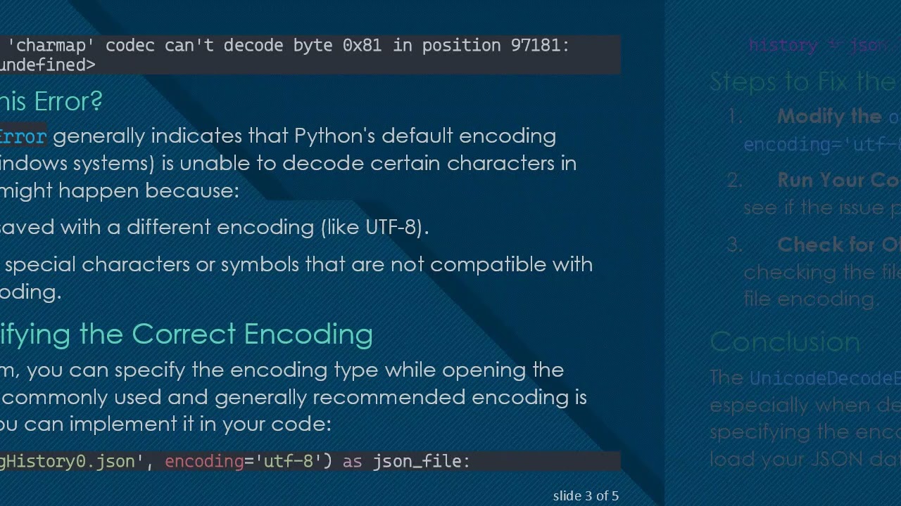 How to Fix UnicodeDecodeError When Opening JSON Files in Python