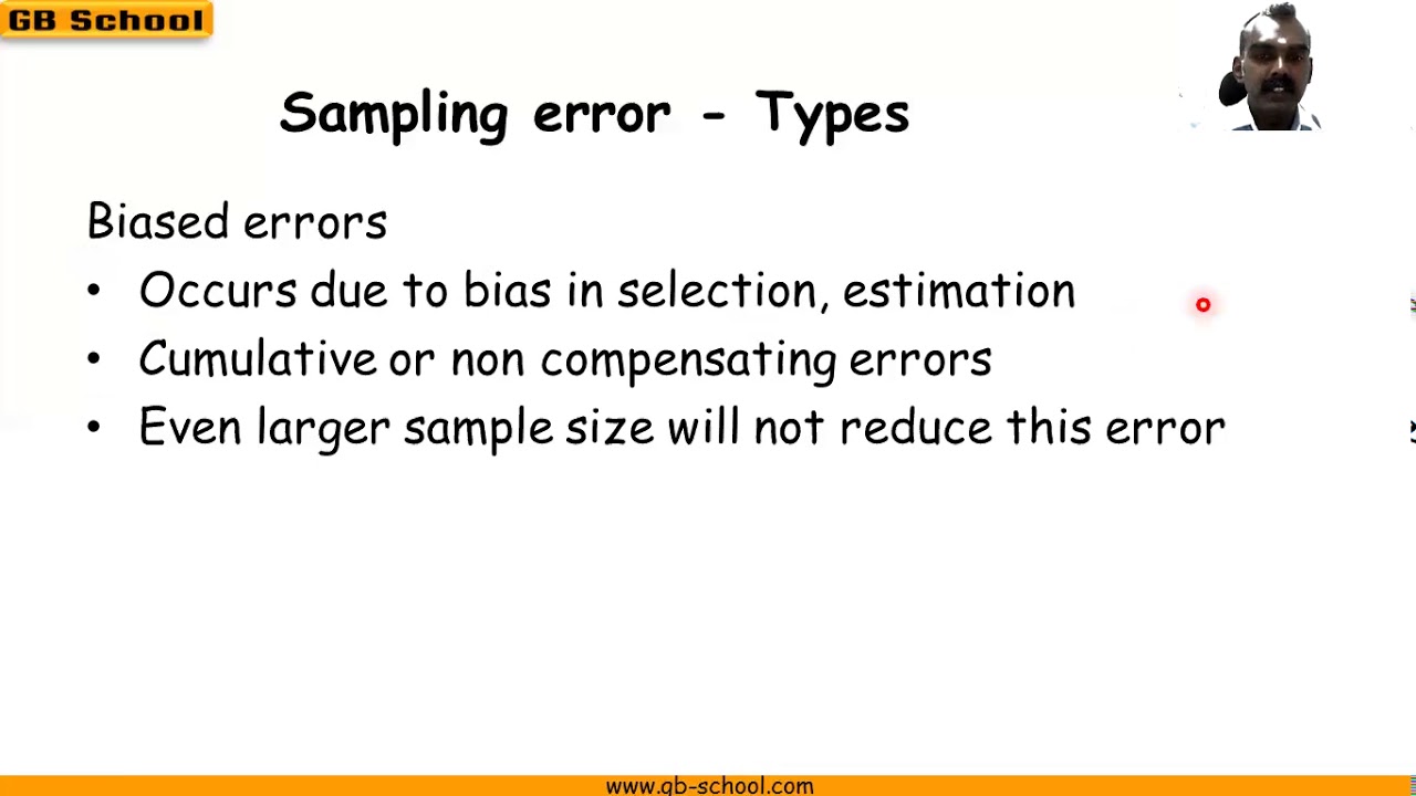 Sampling error Types