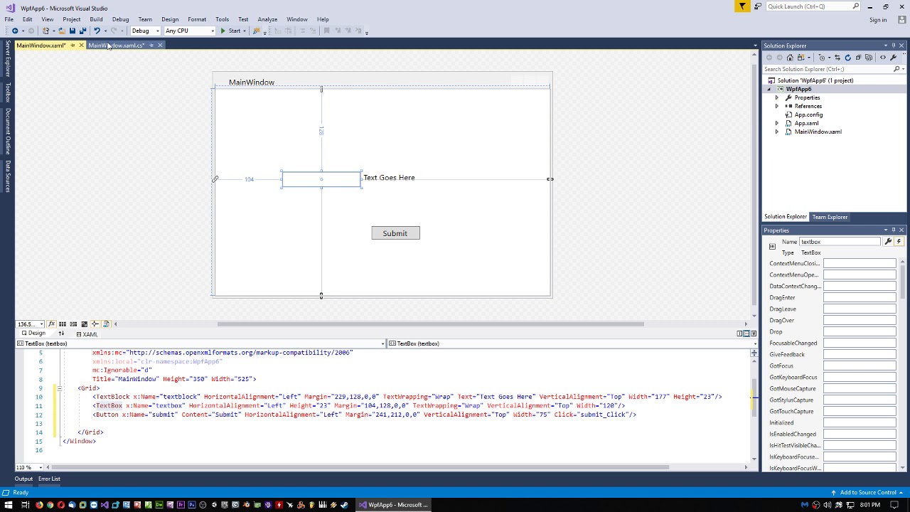 C#/WPF Tutorial - Get Text From TextBox and Put In TextBlock (WPF)