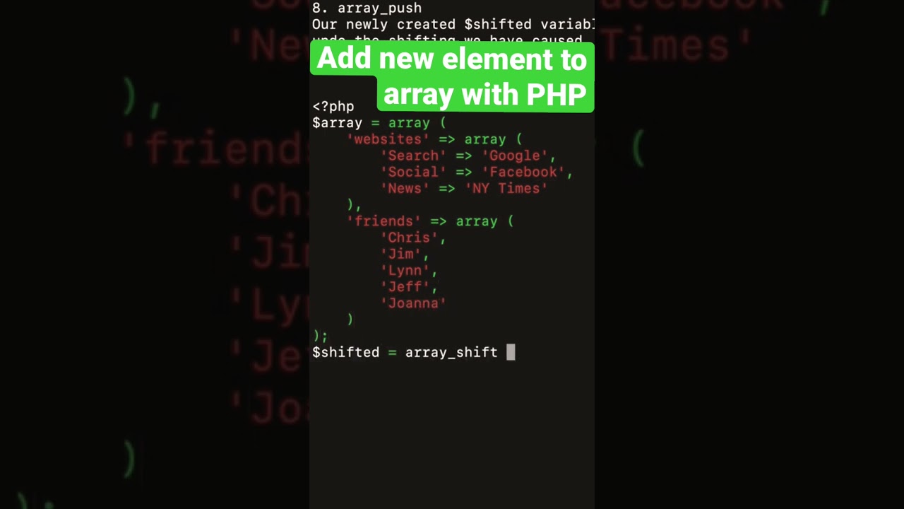How to add new element to array with PHP #array #coding #php #tutorial #example