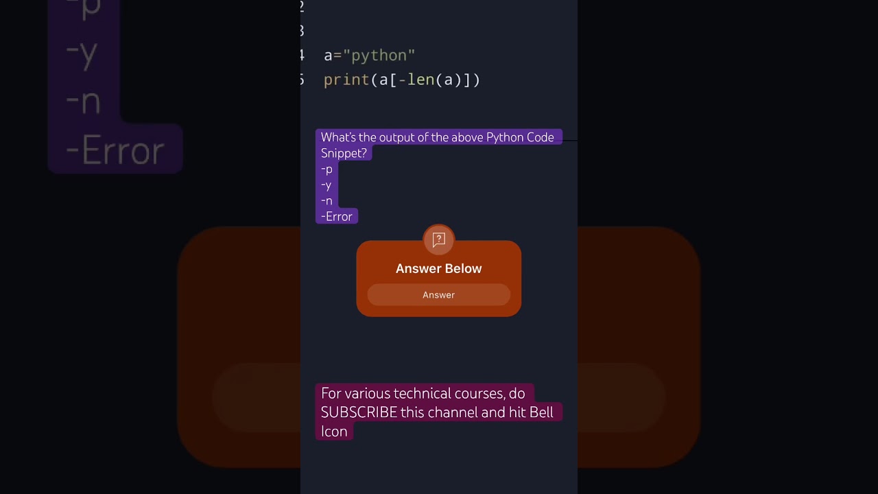 Python Code Snippet-23 #pythonshorts #pythonmcq