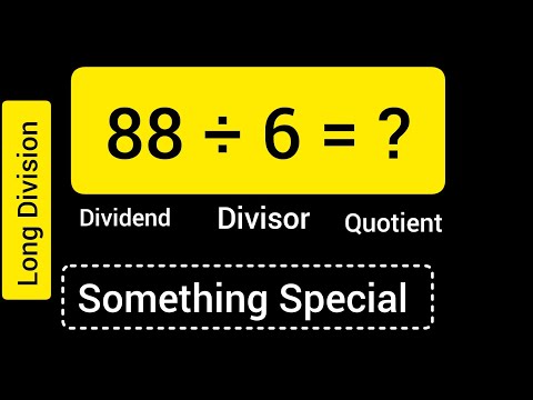 88 Divided by 6 ||88 ÷ 6 ||Long Division with One digit Divisor ||Quotient, Remainder ,Dividend