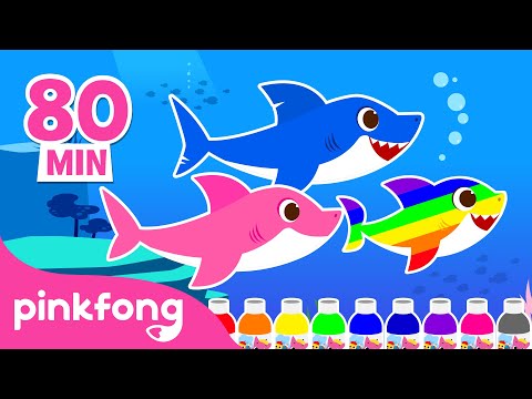 Baby Shark's Coloring Fun and more |🌈 Learn Colors | +Compilation | Pinkfong Videos for Children