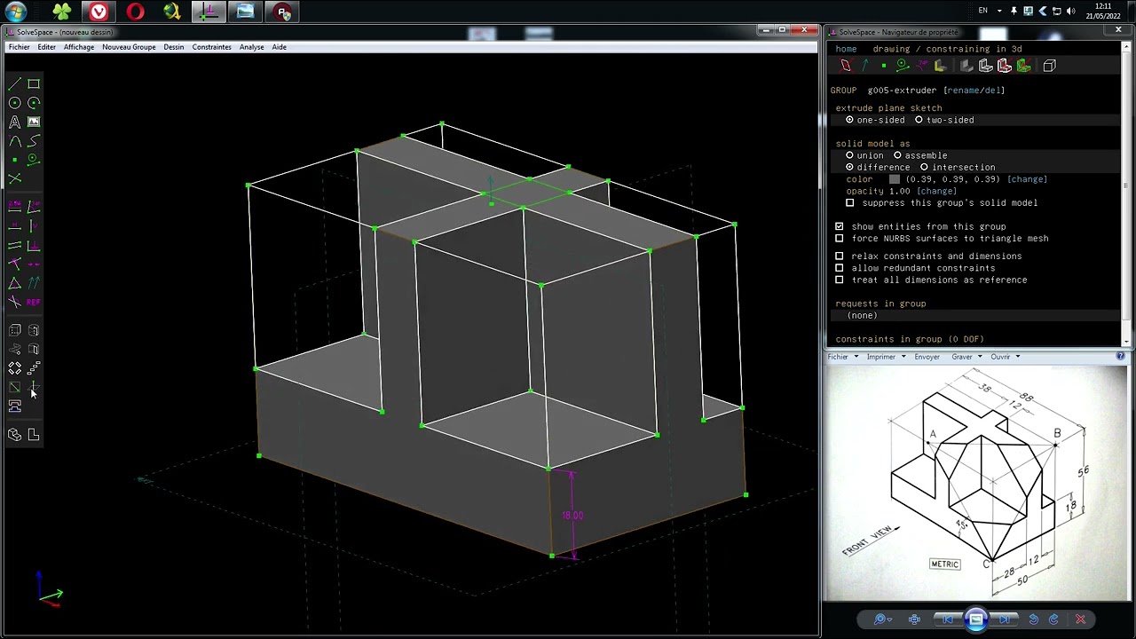 SolveSpace - Challenge 3 (alternative way)