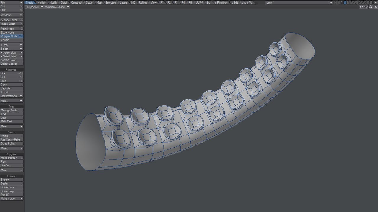 LightWave Model - Half a Tentacle - Octopus