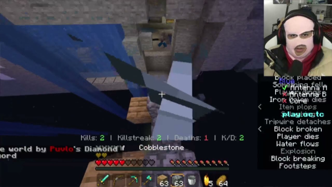 Puvlo se marca una jugadota en Minecraft