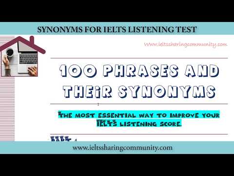 (Part 4)100 PHRASES &THEIR SYNONYMS FOR IELTS LISTENING TEST| How to paraphrase in IELTS