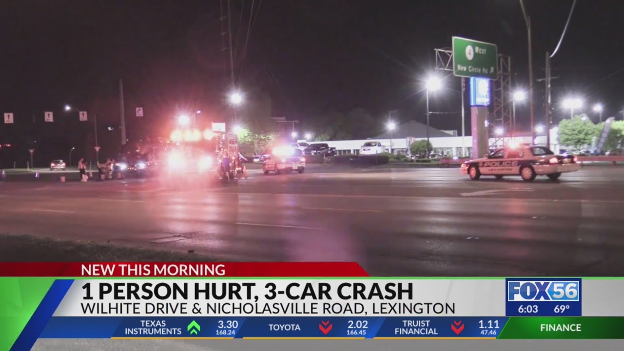 1 person hurt in 3 car Lexington crash