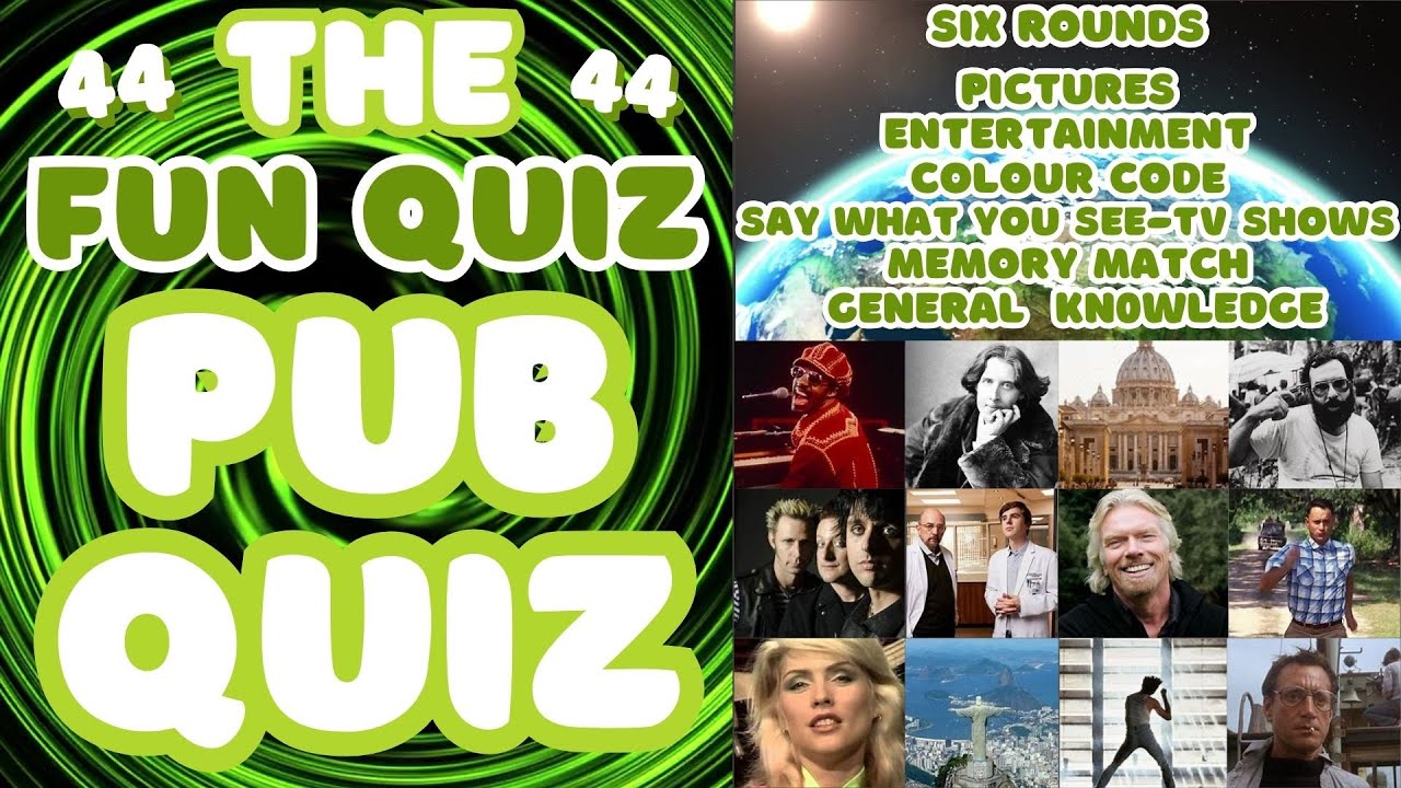 The PUB QUIZ No44 - 6 Different Rounds - 40 Questions & Answers - 54 Points to Win - Quiz/Trivia.