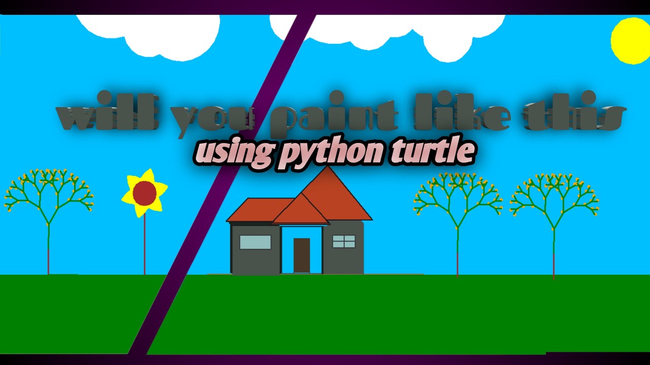 Create a Beautiful House Scenery Using Python Turtle | Step-by-Step Tutorial