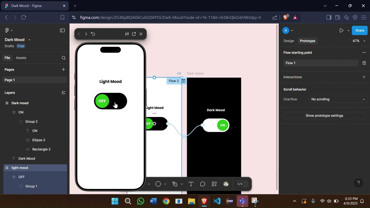 How to creating Dark Mode and Light Mode Prototypes in Figma: A Simple Guide