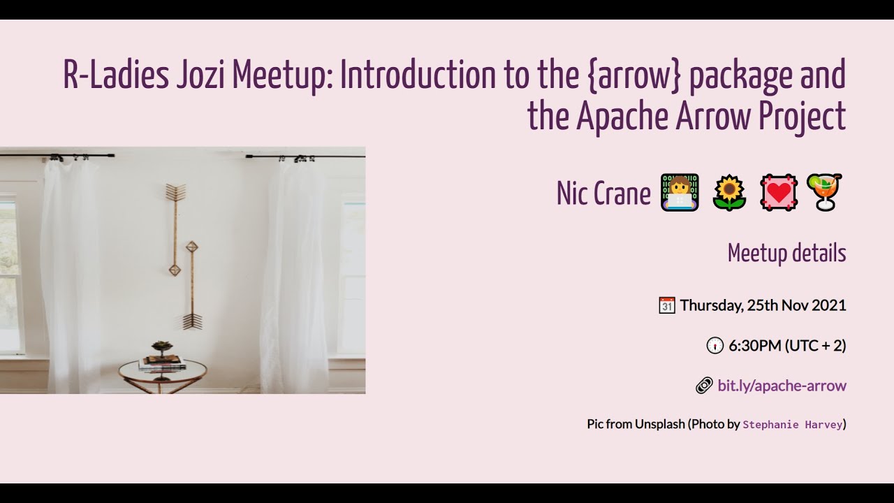 R-Ladies Johannesburg (Eng) - Introduction to the {arrow} package - Nic Crane