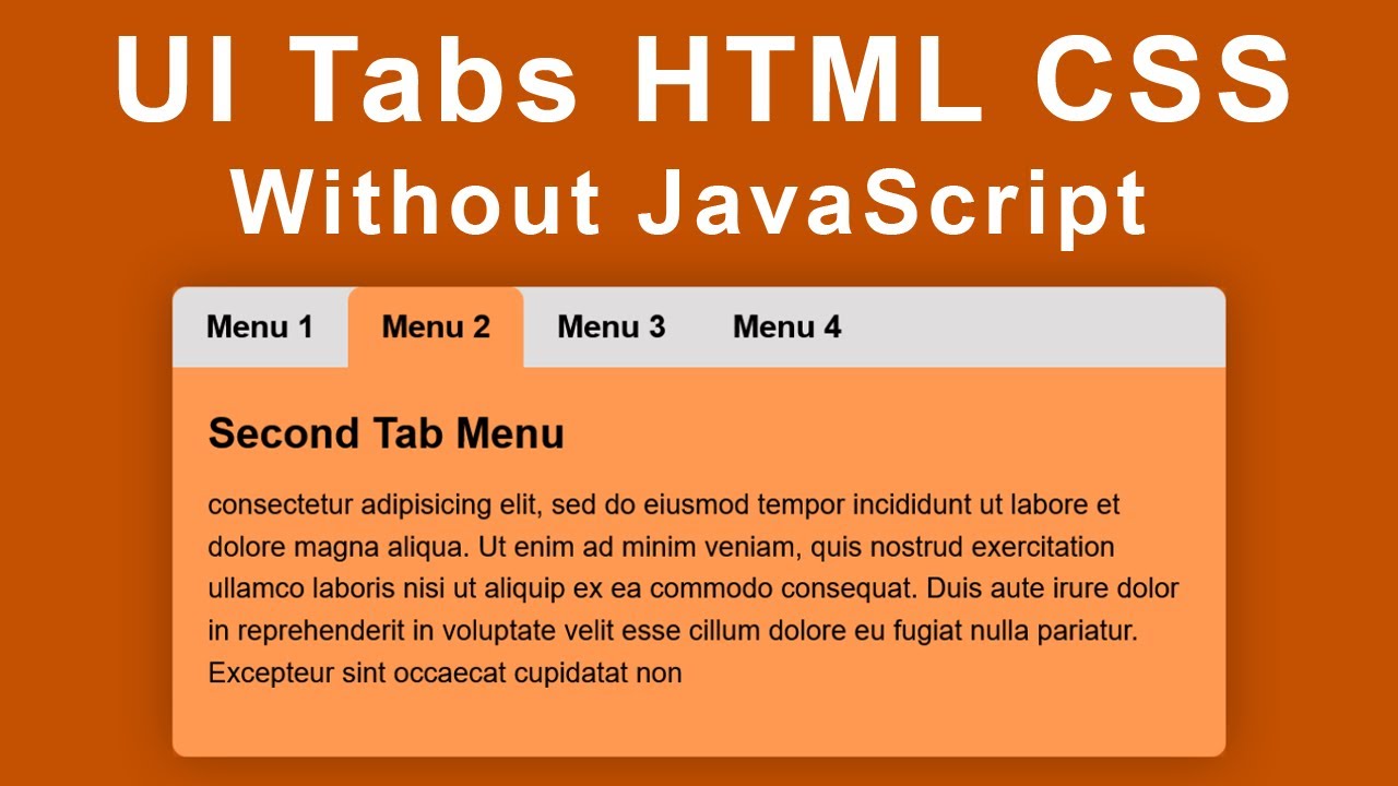Create Tabs Using Only CSS | Tabs Menu With CSS