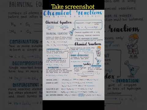 Chemical Reaction and Equations short notes class 10 ncert chemistry |Science notes |#sciecne #short