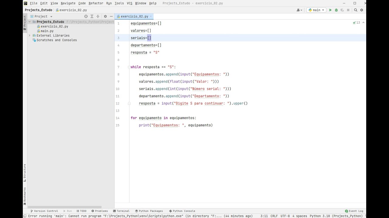 Estudando Python -  Exercício 02