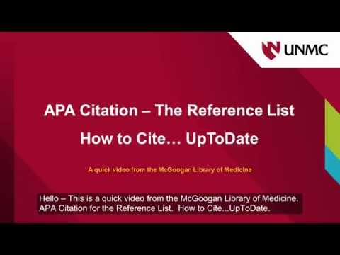APA How to Cite UpToDate