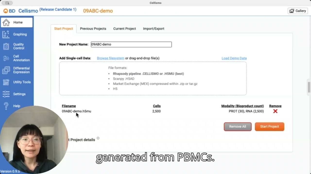 Importing single-cell multiomics data into the BD Cellismo™ Data Visualization Tool