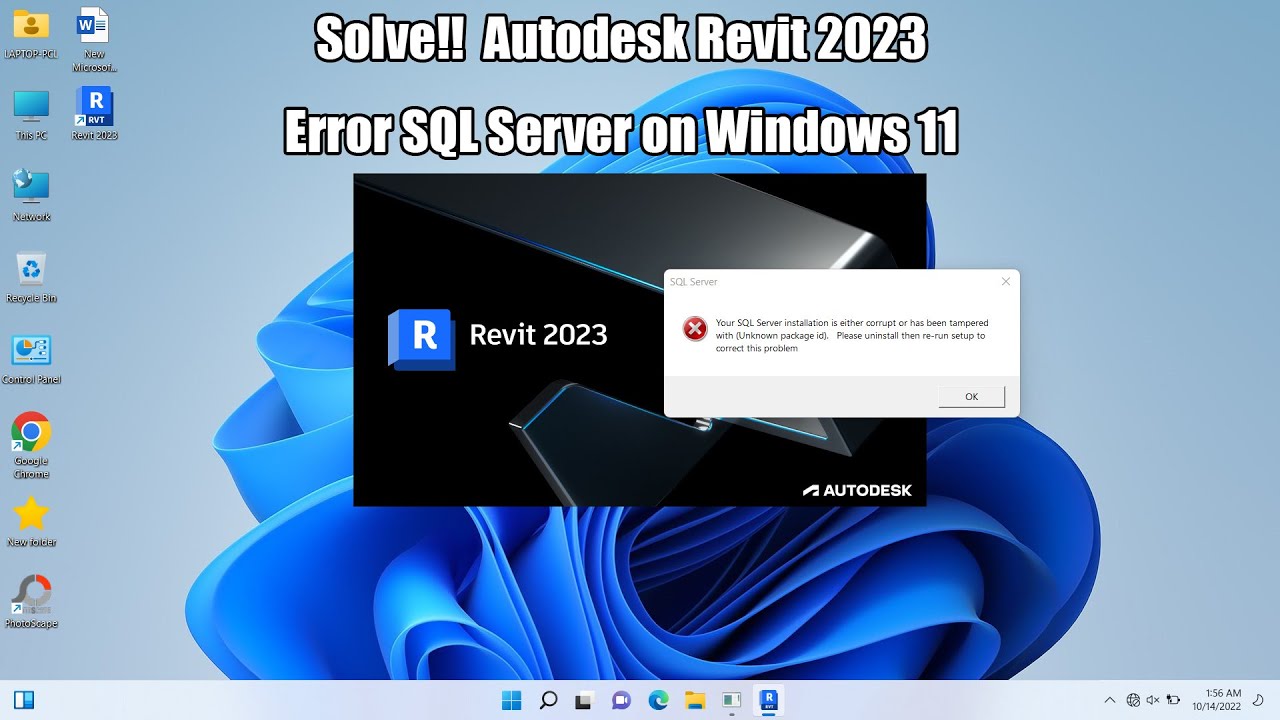 Solve! Autodesk Revit 2023 Error SQL Server on Windows 11