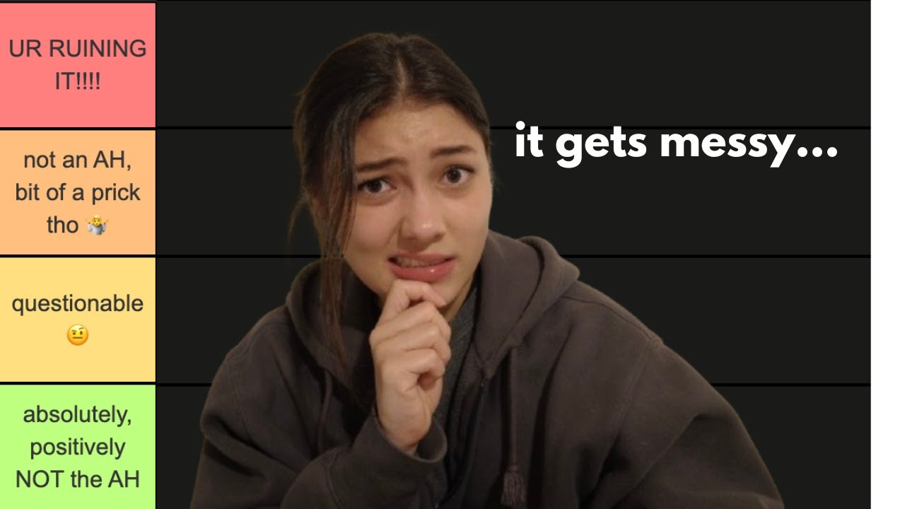 tier list ranking AITA confessions