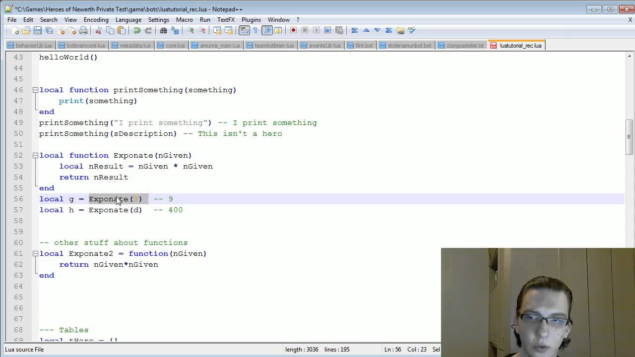 Lua Coding Tutorial 02 - Variables and Functions
