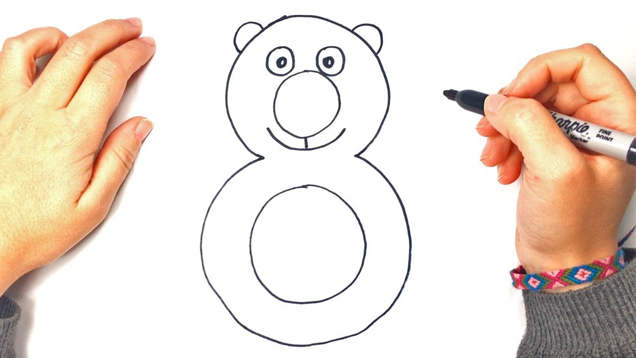 Como dibujar el numero 8 paso a paso | Dibujando los Numeros