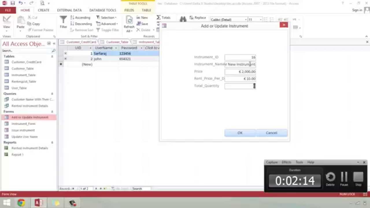 MS Access Database Project Help