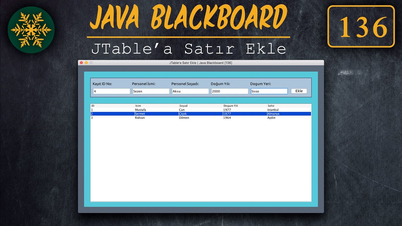 136 JavaBlackboard Java Swing Tutorial: Adding Data to JTable Dynamically
