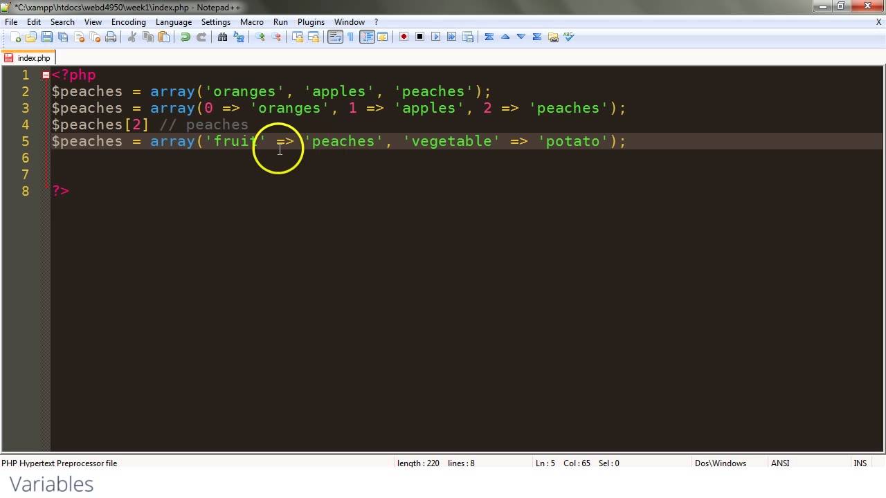 1 - PHP Basics -  Variables