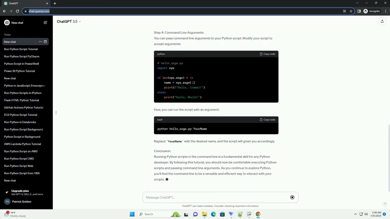 how to run python script in python command line