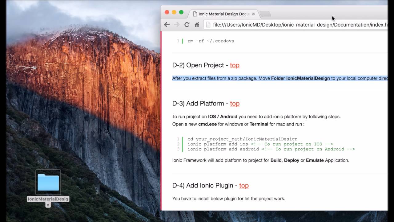 Ionic Material Design Installation