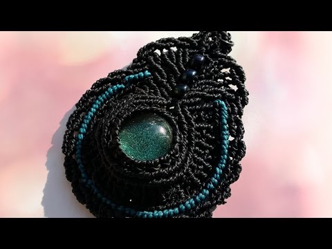 corded pendant - micro macrame tutorial