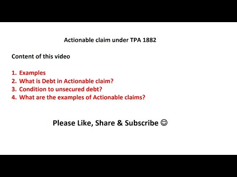 What is Actionable Claims | Actionable Claims in transfer of Property Act | Section 3 TPA