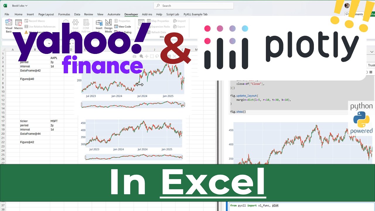 Yahoo Finance and Plotly with Python, in Excel