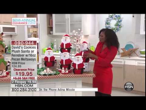 David's Cookies Plush Santa with 16 oz. Pecan Meltaways