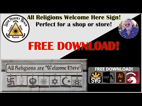 All Religions Welcome Here Sign! – The Laser Maker's Realm