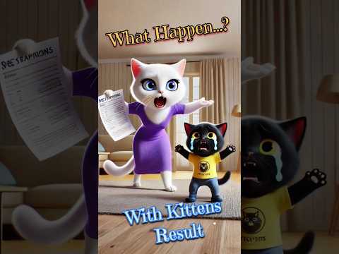 Kittens’ Report Card Day😿#shorts #cat #catlover #cute #kitten #cutecat #aiart #cats #sad #ytshorts