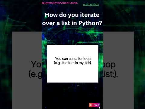 How do you iterate over a list in Python?#Python #Lists #Loops#programming
