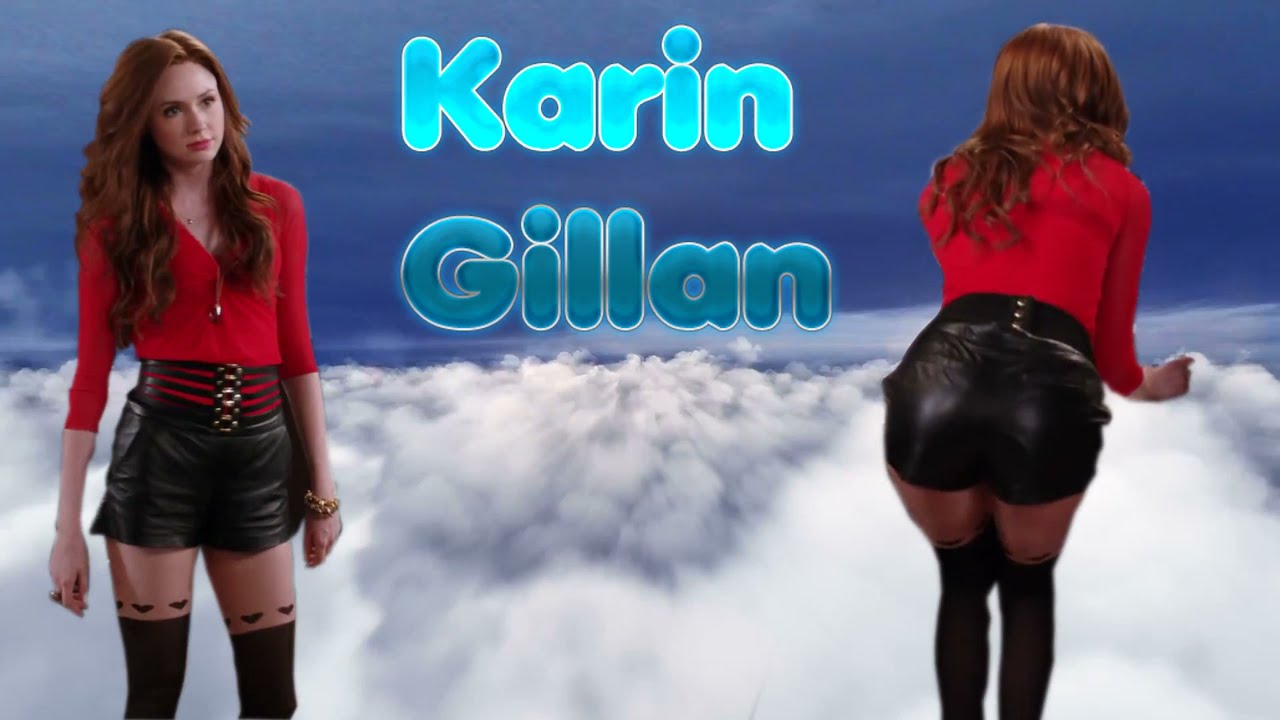 Karen Gillan in Black Leather Short