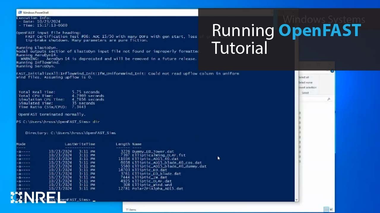 Running OpenFAST Tutorial