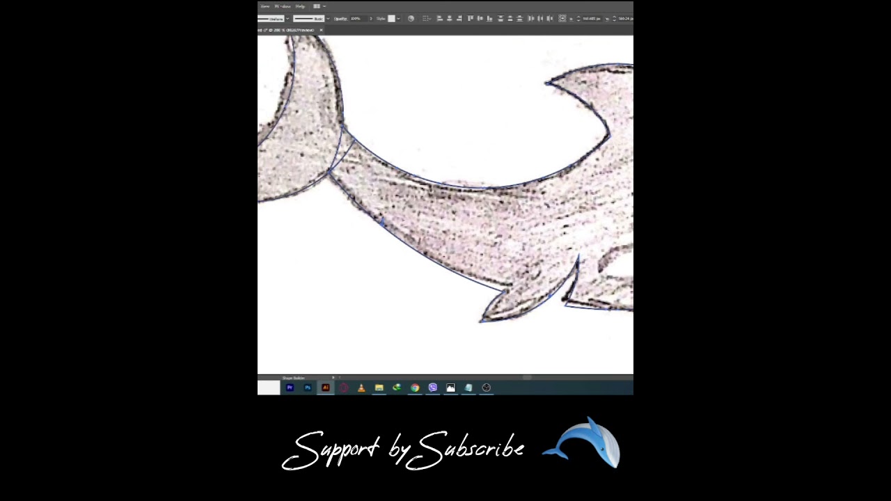 Golden Ratio Shark Vector Art Adobe Illustrator #shorts
