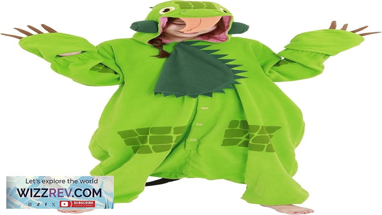 SAZAC Green Iguana Kigurumi Onesie Jumpsuit Halloween Costume Review