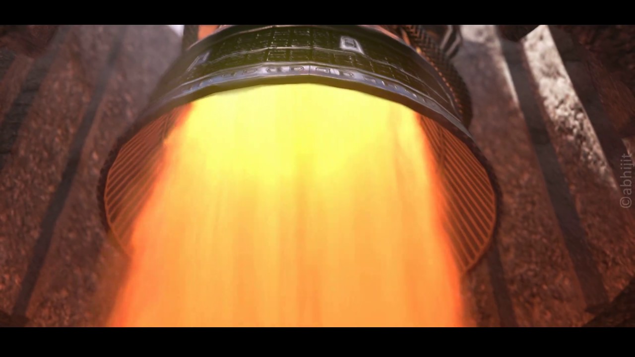 Rocket Engine Thruster Fire Simulation CGI / VFX