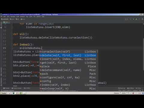 Listbox curselection ve get özelliği Python Tkinter #31