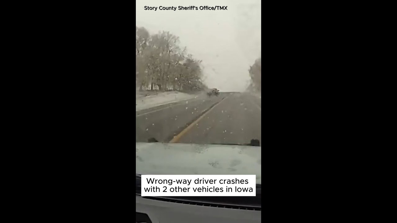 Wrong-way driver crashes with 2 other vehicles in Iowa