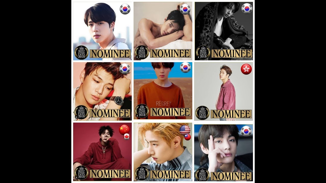 [BTS, EXO, Got7 & Wanna One] Male Idols nominated for 100 Most Handsome Faces 2018