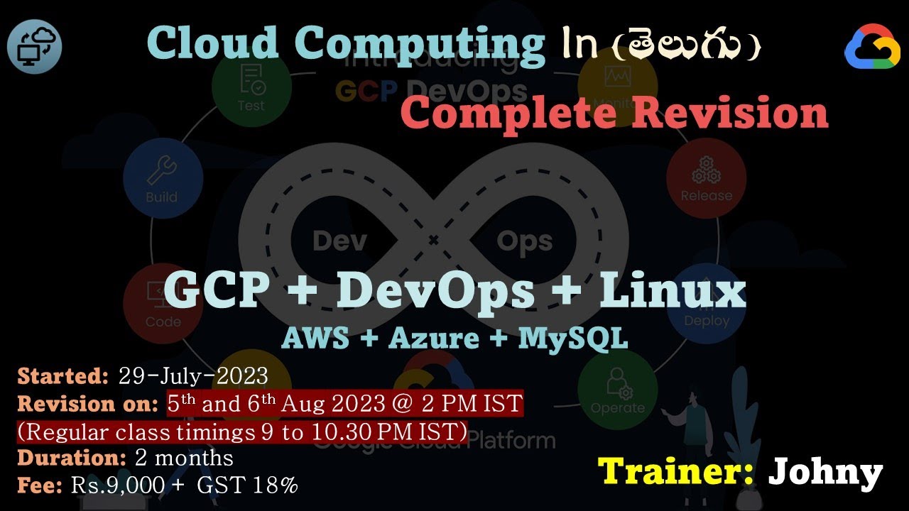 GCP DevOps Revision | Cloud Computing In Telugu | AWS | Azure | GCP