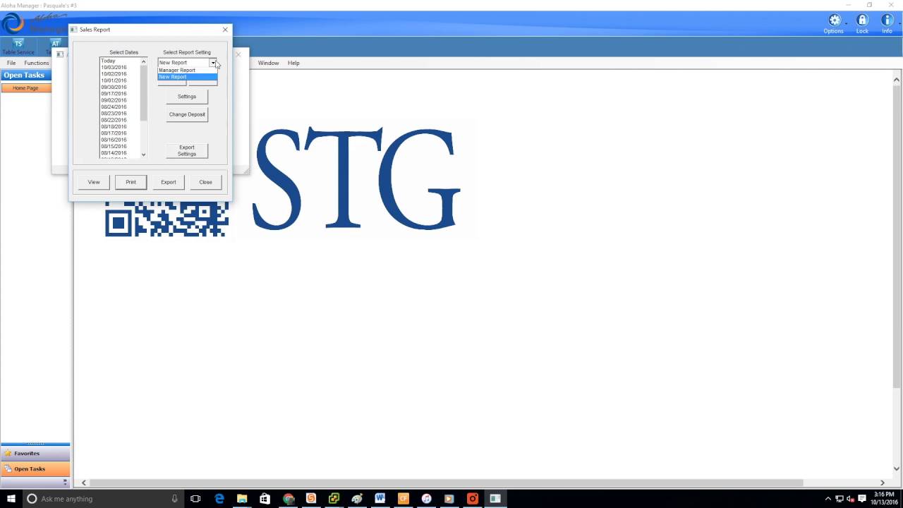 Editing Report Settings