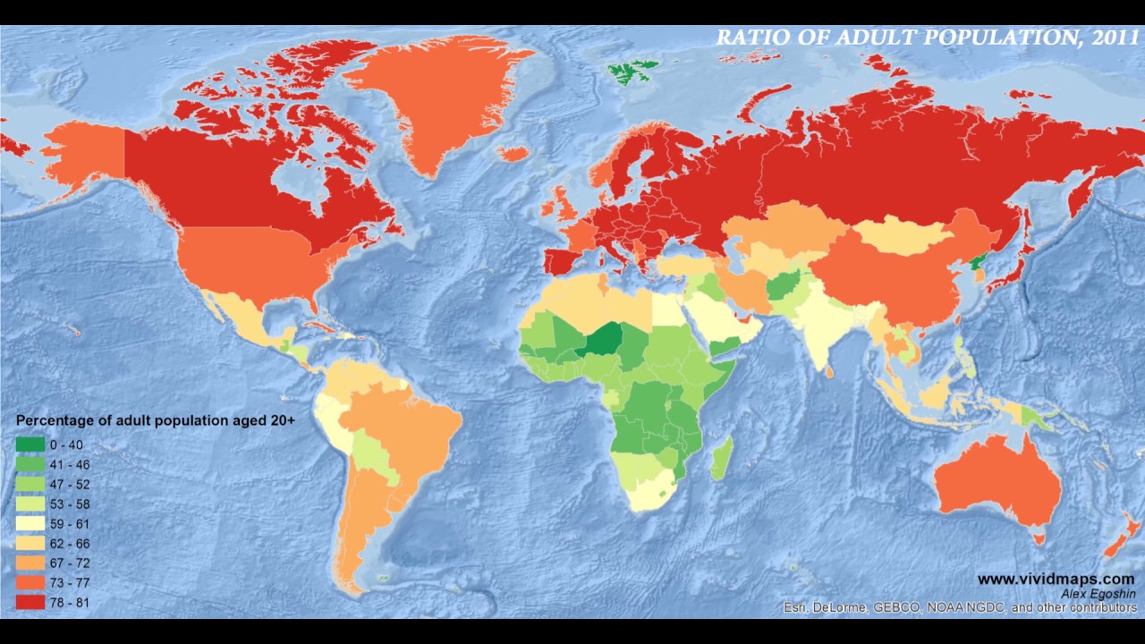 Adult population by country (2000 - 2016)