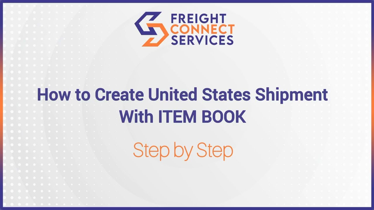 Create US Shipment Using Item Book