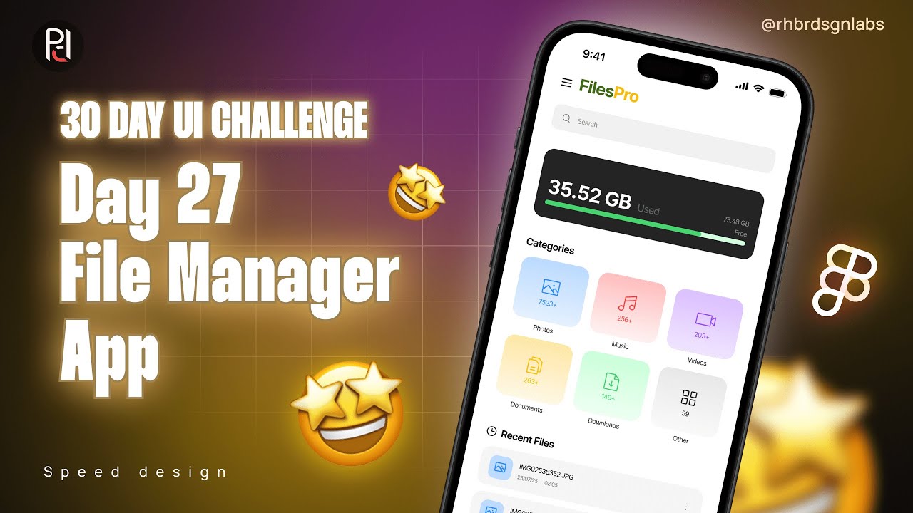 30 Days UI Challenge | Speed Figma Tutorial | Day 27 File Manager App